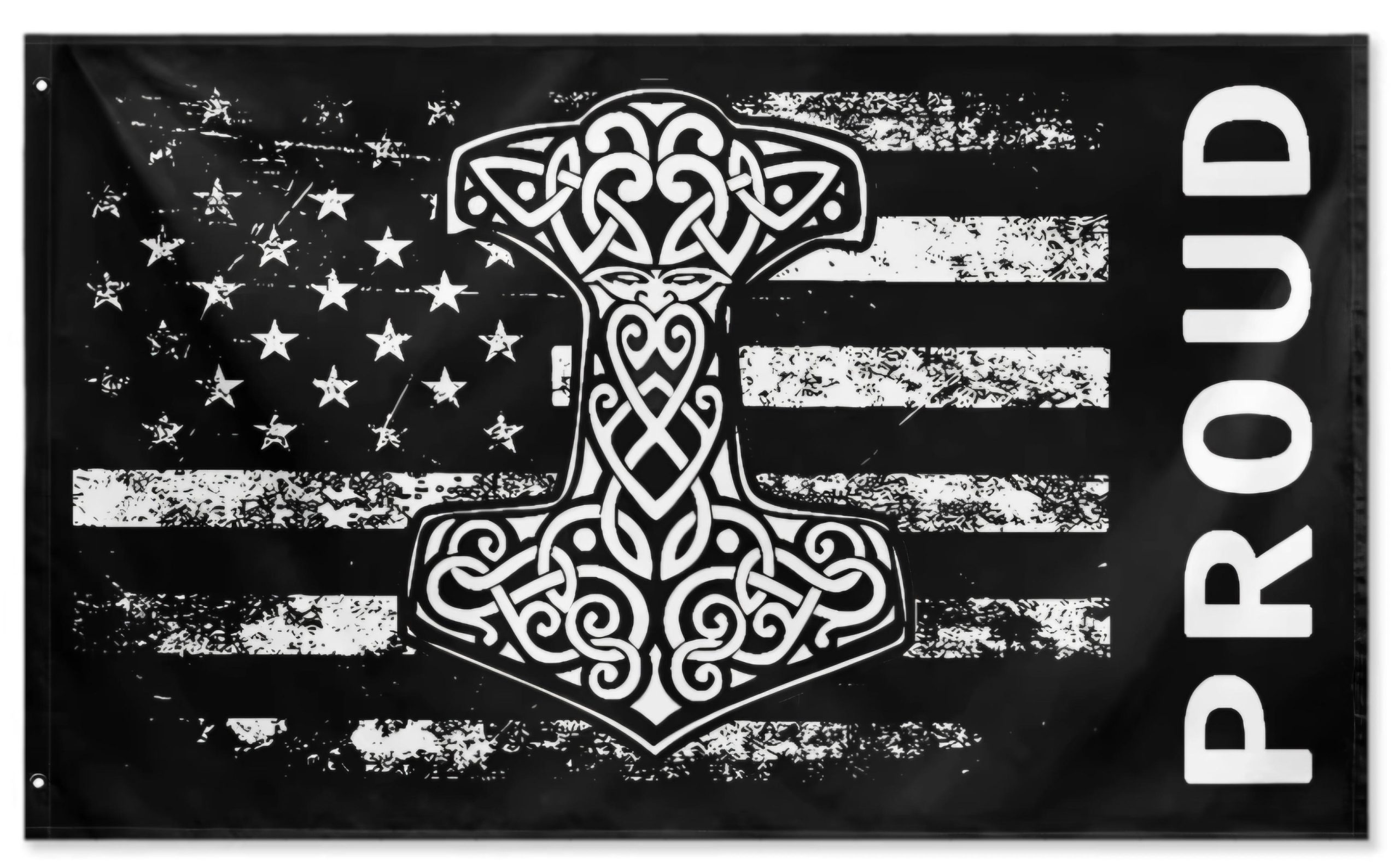 American Flag with Thor Hammer - Axesnhorns